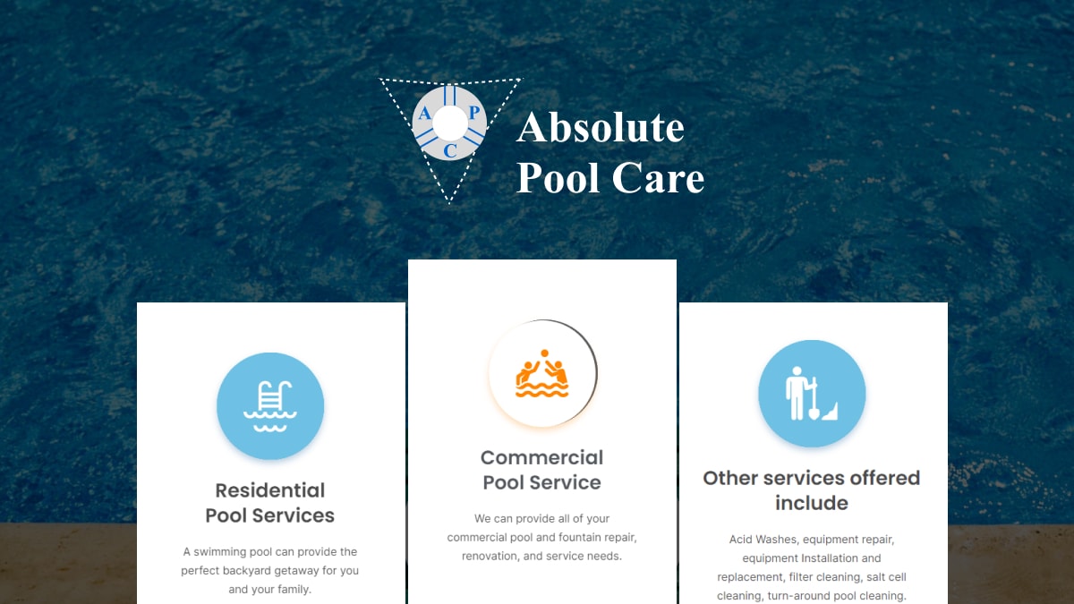 Absolute Pool Care - Swimming Pool Cleaning, Swimming Pool Equipment ...